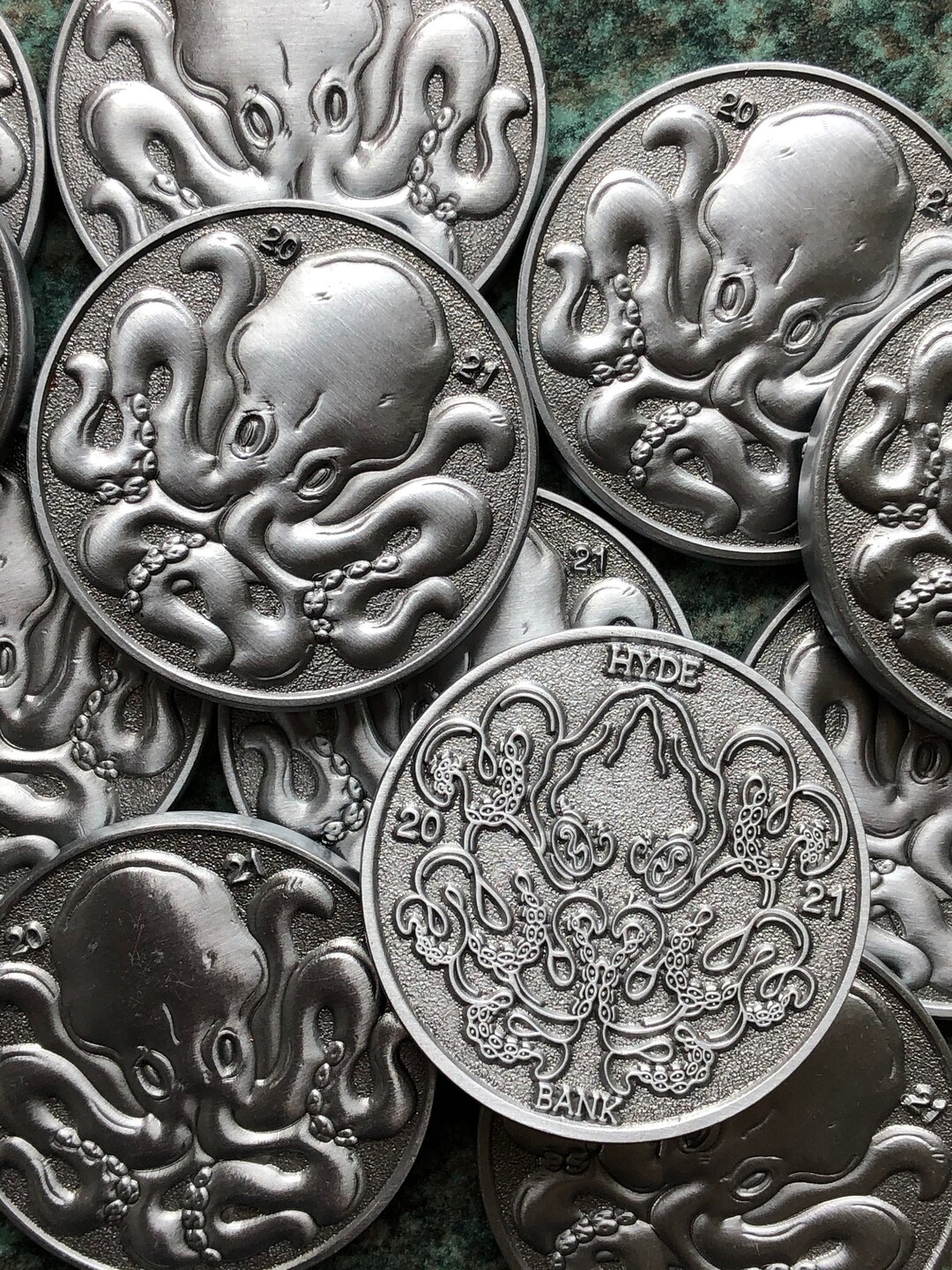 5 X Antique Silver Octopus Coins - Etsy