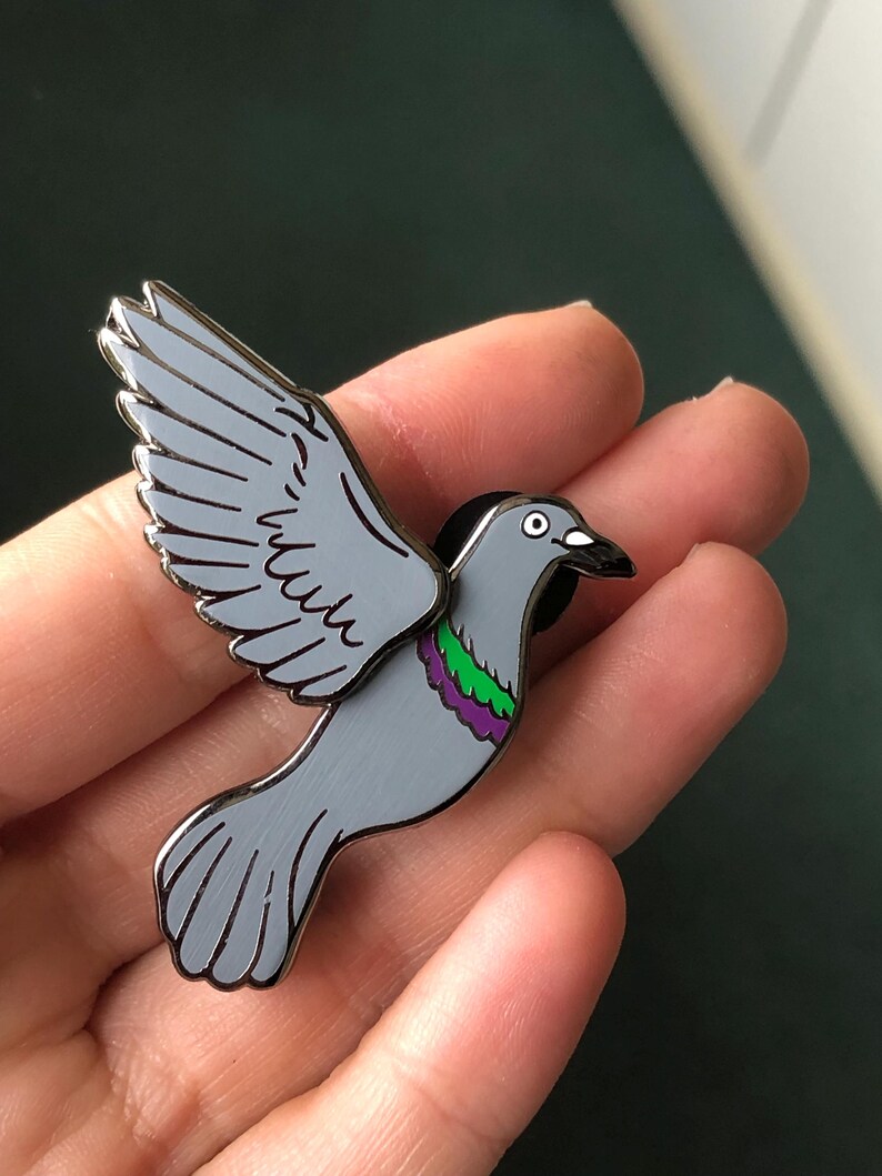 Flying Pigeon Hard Enamel Pin - Etsy