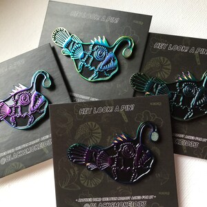 Rainbow Plate Anglerfish Enamel Pin | Etsy