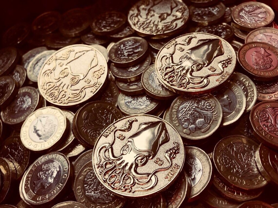 Gold Squid Coin | Etsy