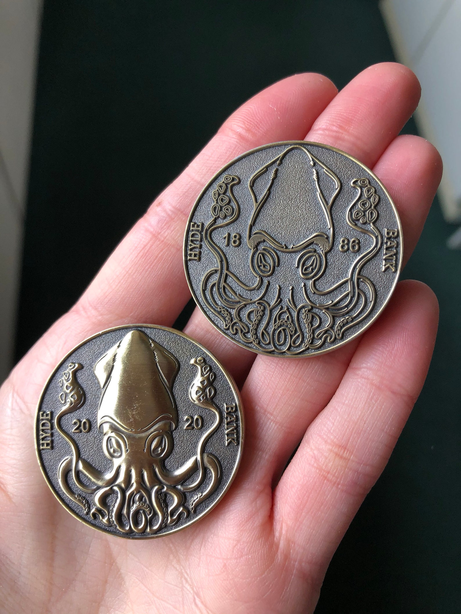 Antique Gold Squid Coin | Etsy