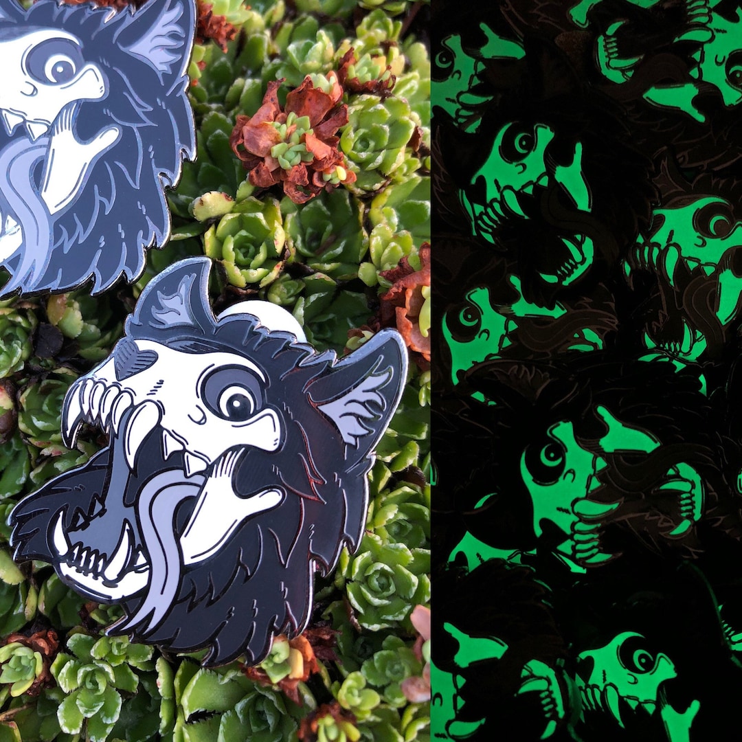 Eyeball Glow Skull Pin - Etsy