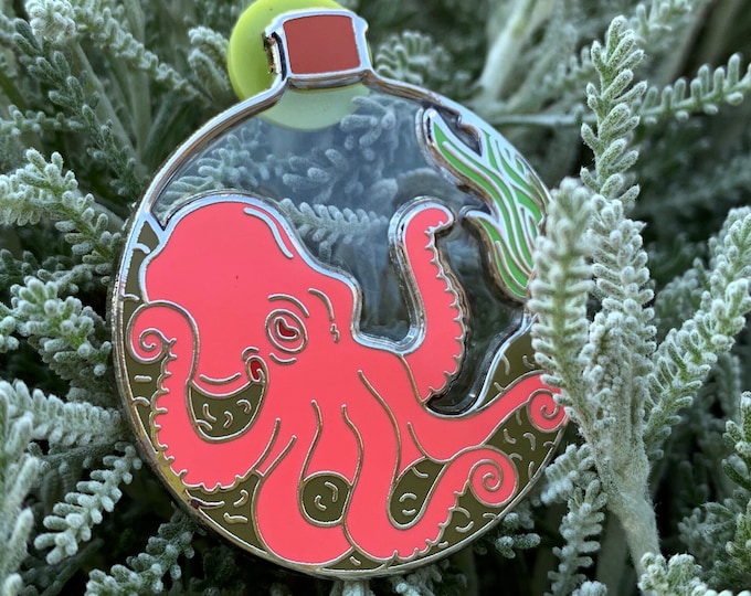 Transparent Octopus Enamel Pin - Etsy