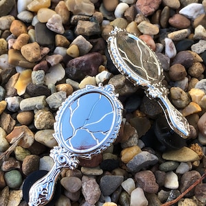 Mirror Enamel Pin, Victorian Gothic 3D Finish Silver, - Etsy