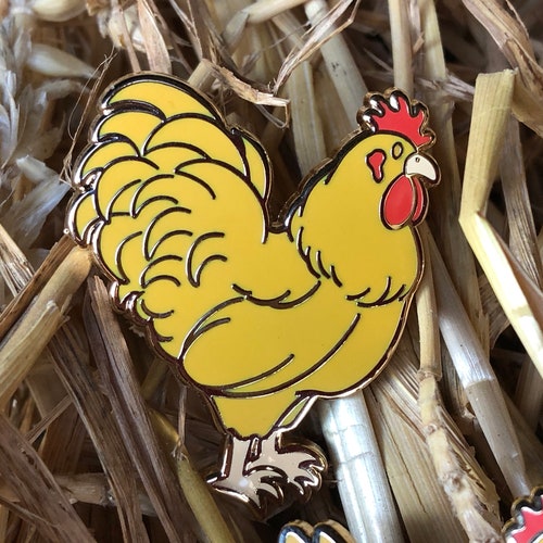 Enamel Chicken Pin Cute Chicken Pin Plymouth Rock Chicken - Etsy