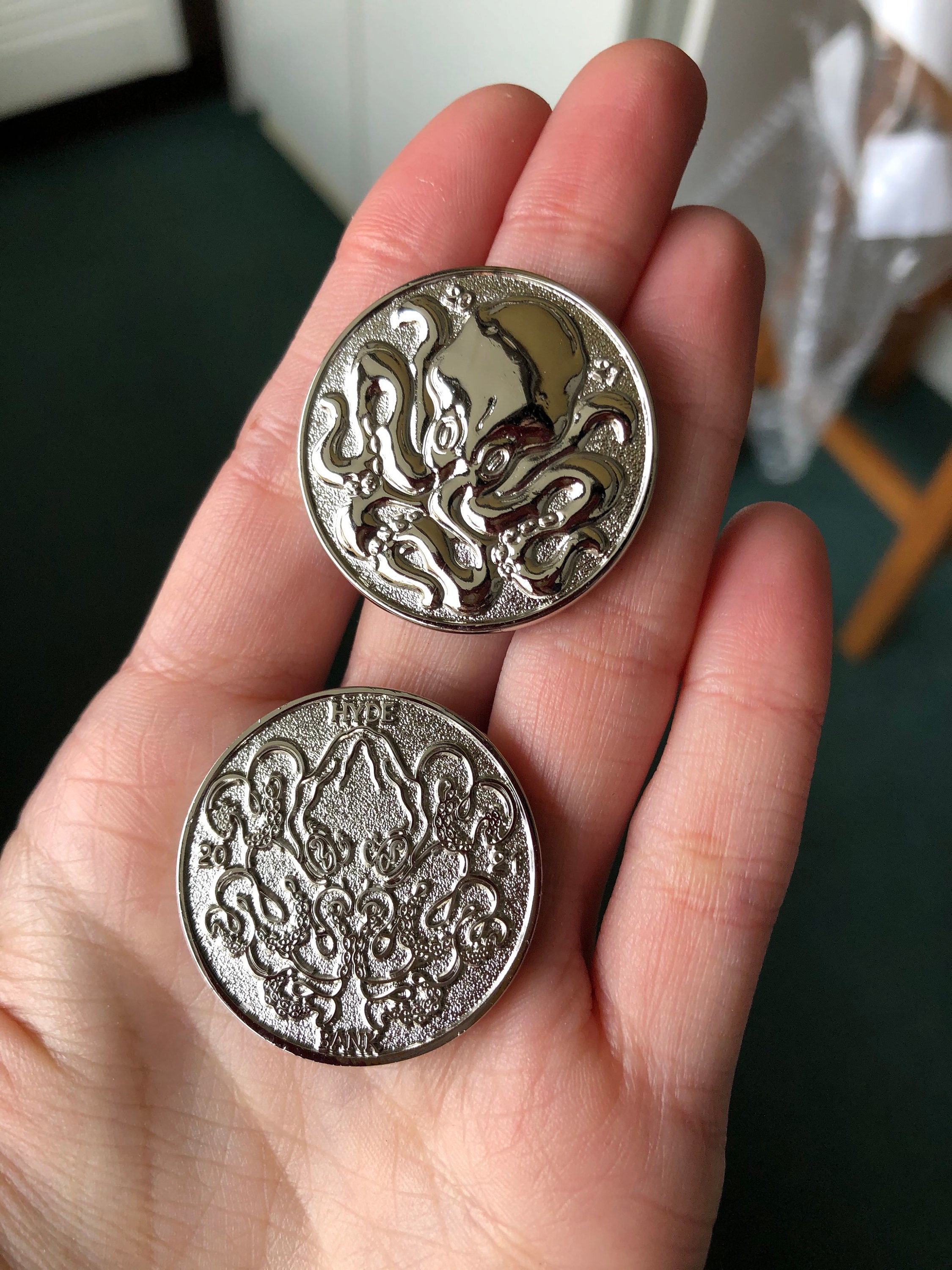 Silver Octopus Coin - Etsy