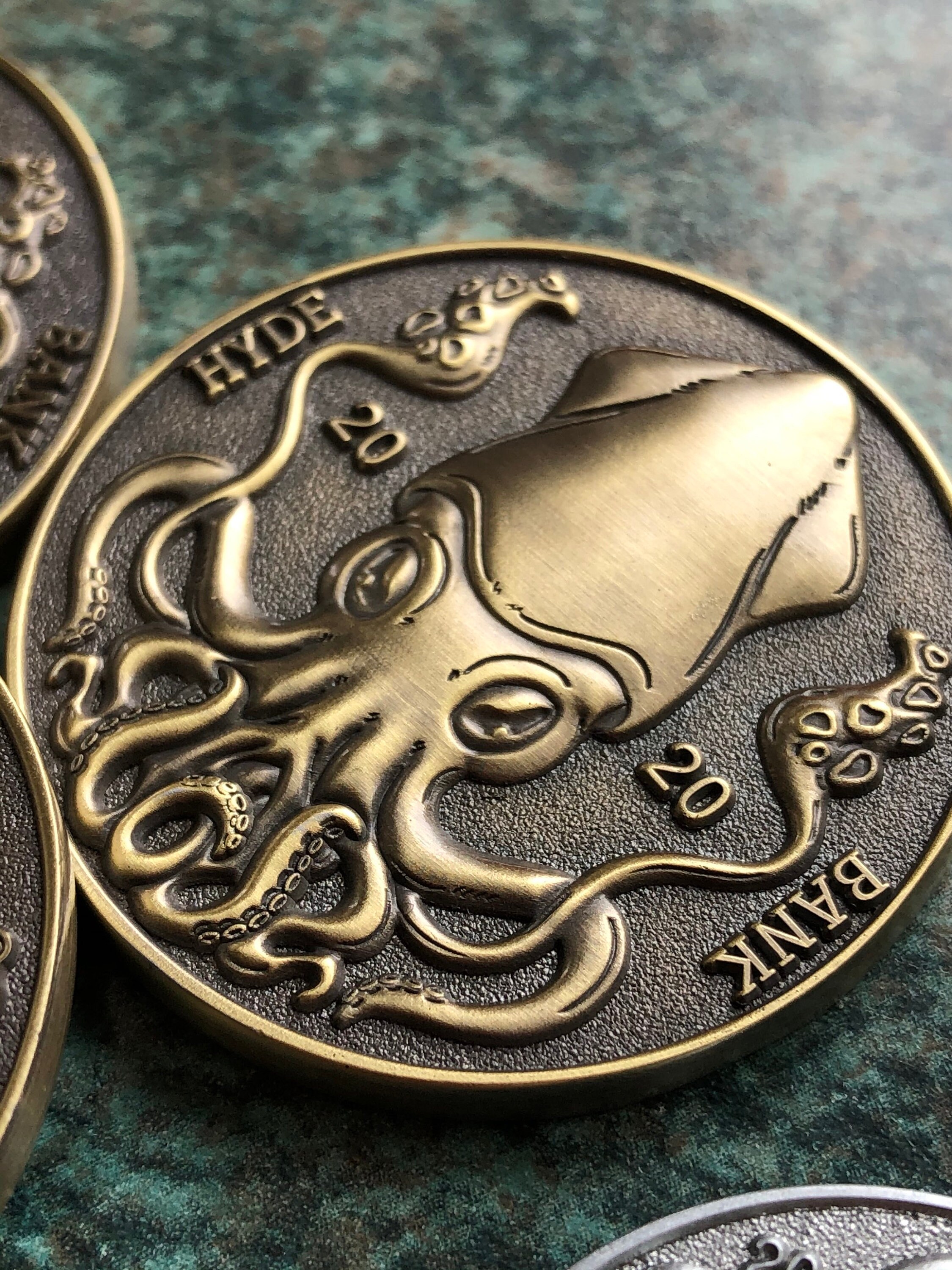 Antique Gold Squid Coin | Etsy