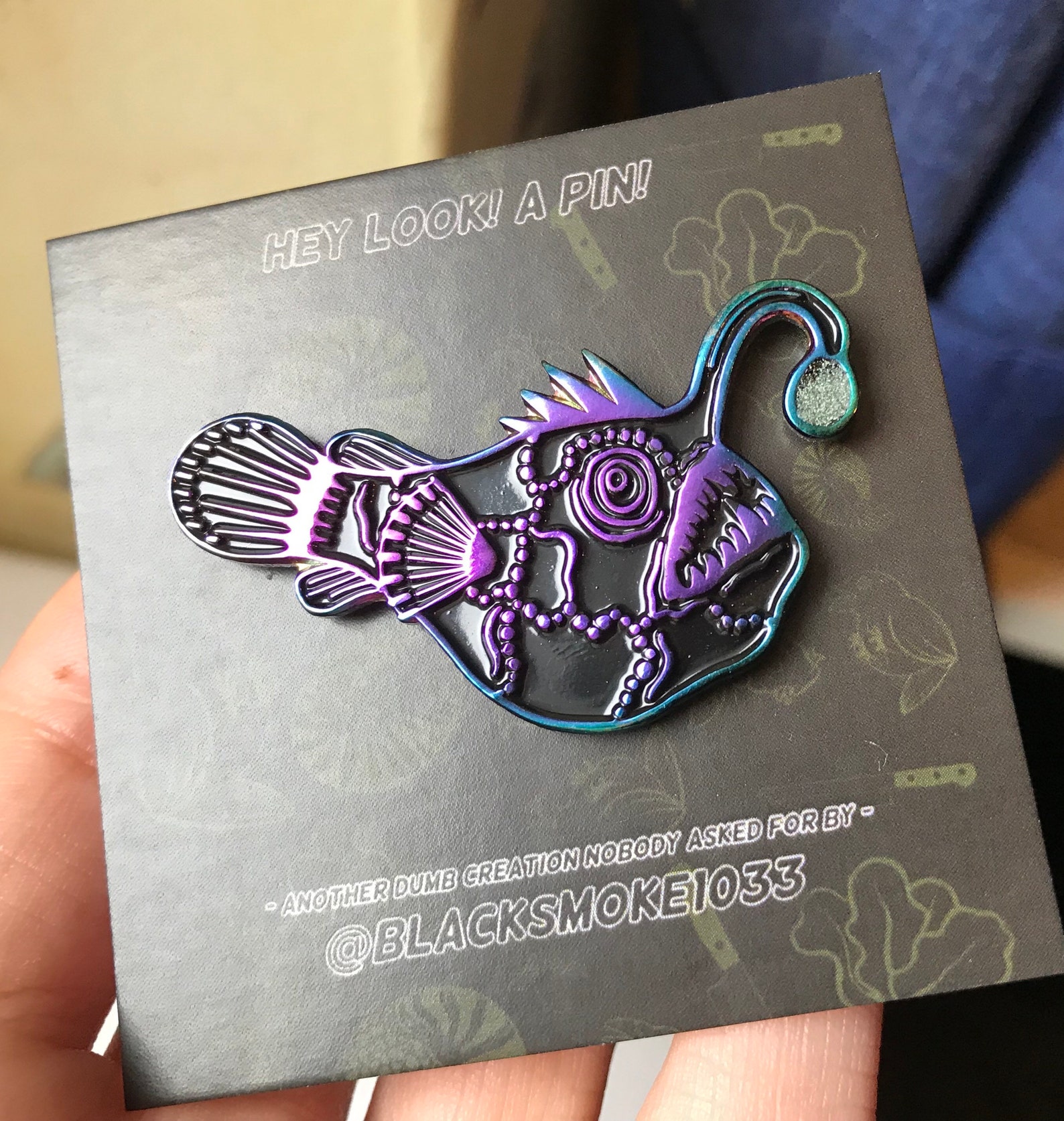 Rainbow Plate Anglerfish Enamel Pin | Etsy