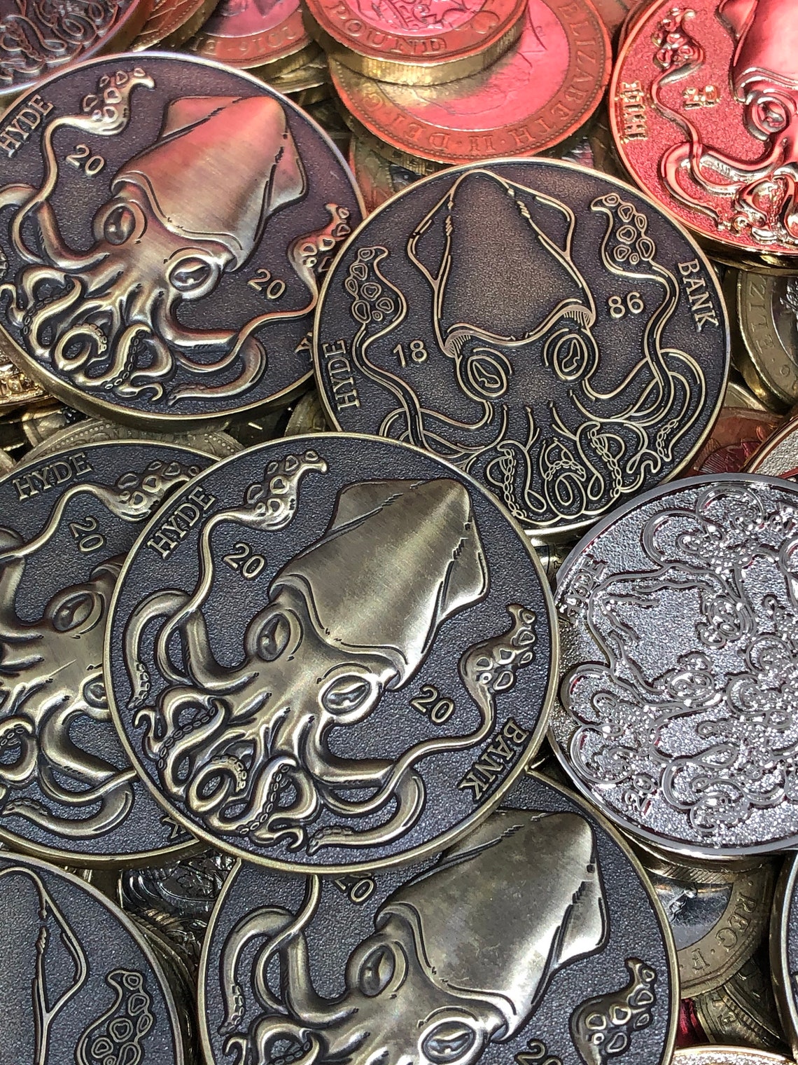 Antique Gold Squid Coin | Etsy