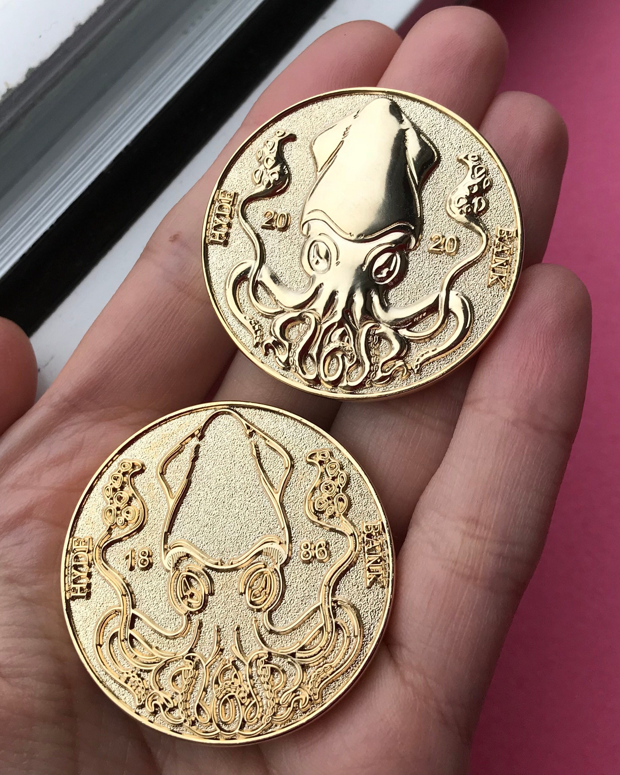 Gold Squid Coin | Etsy