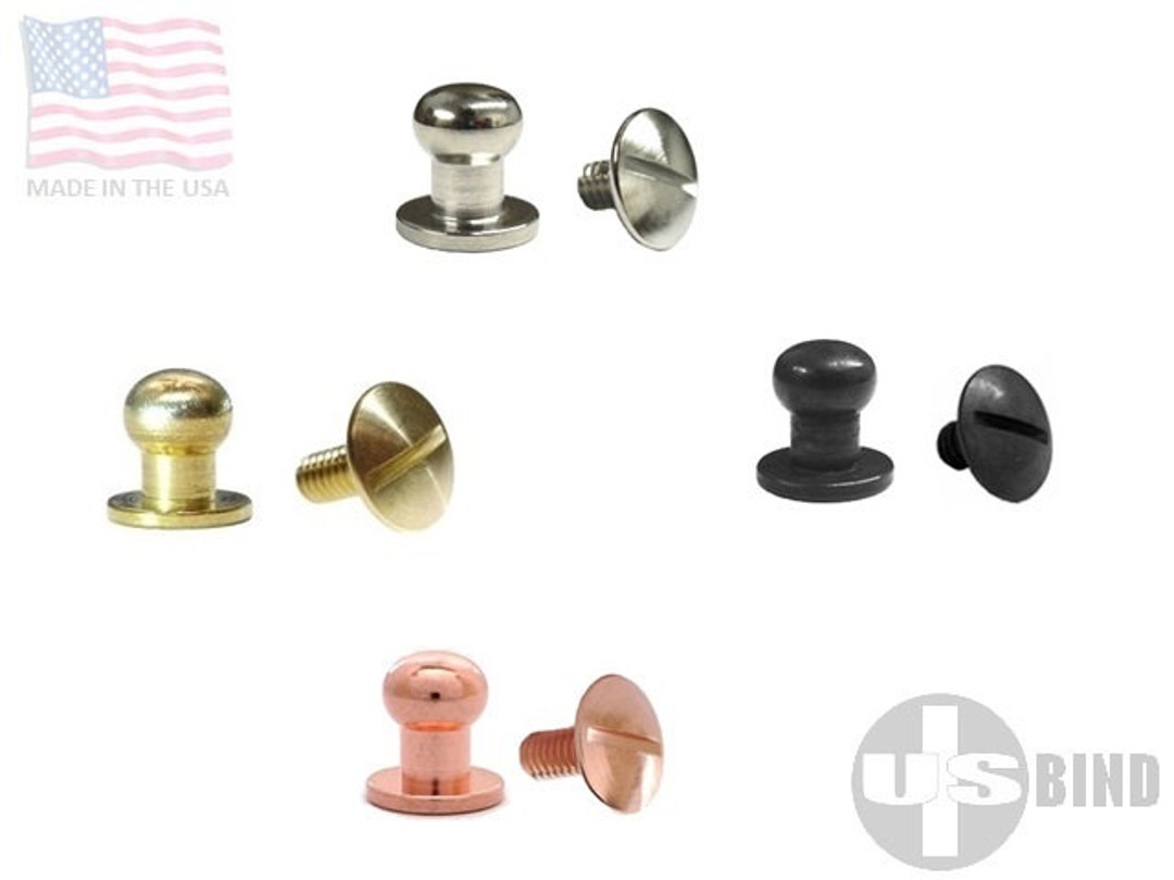 Medium Button Head Stud & Screw Solid Brass Made in USA - Etsy