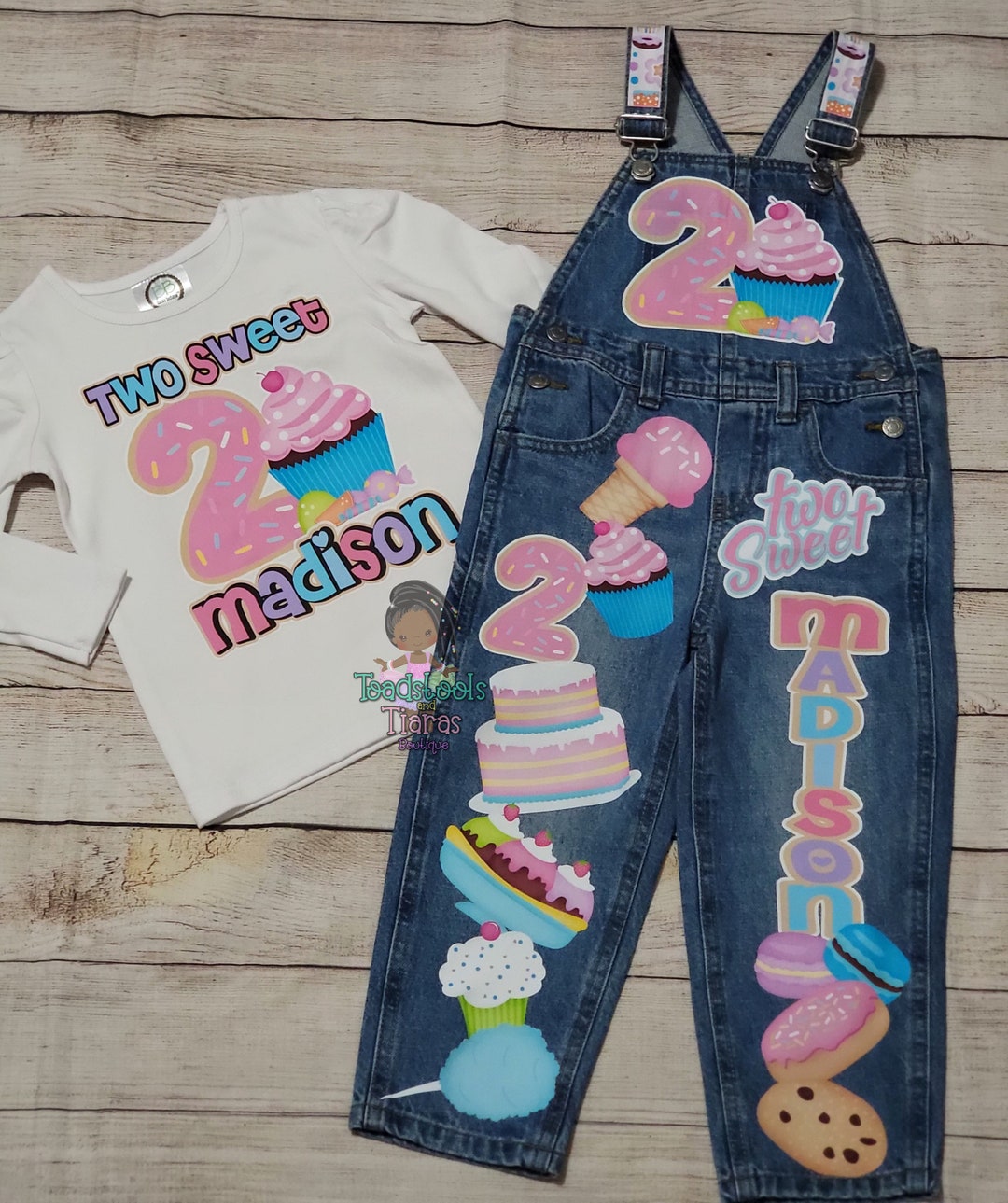 Two Sweet Birthday Outfit, 2nd Birthday Overall Outfit, Birthday ...