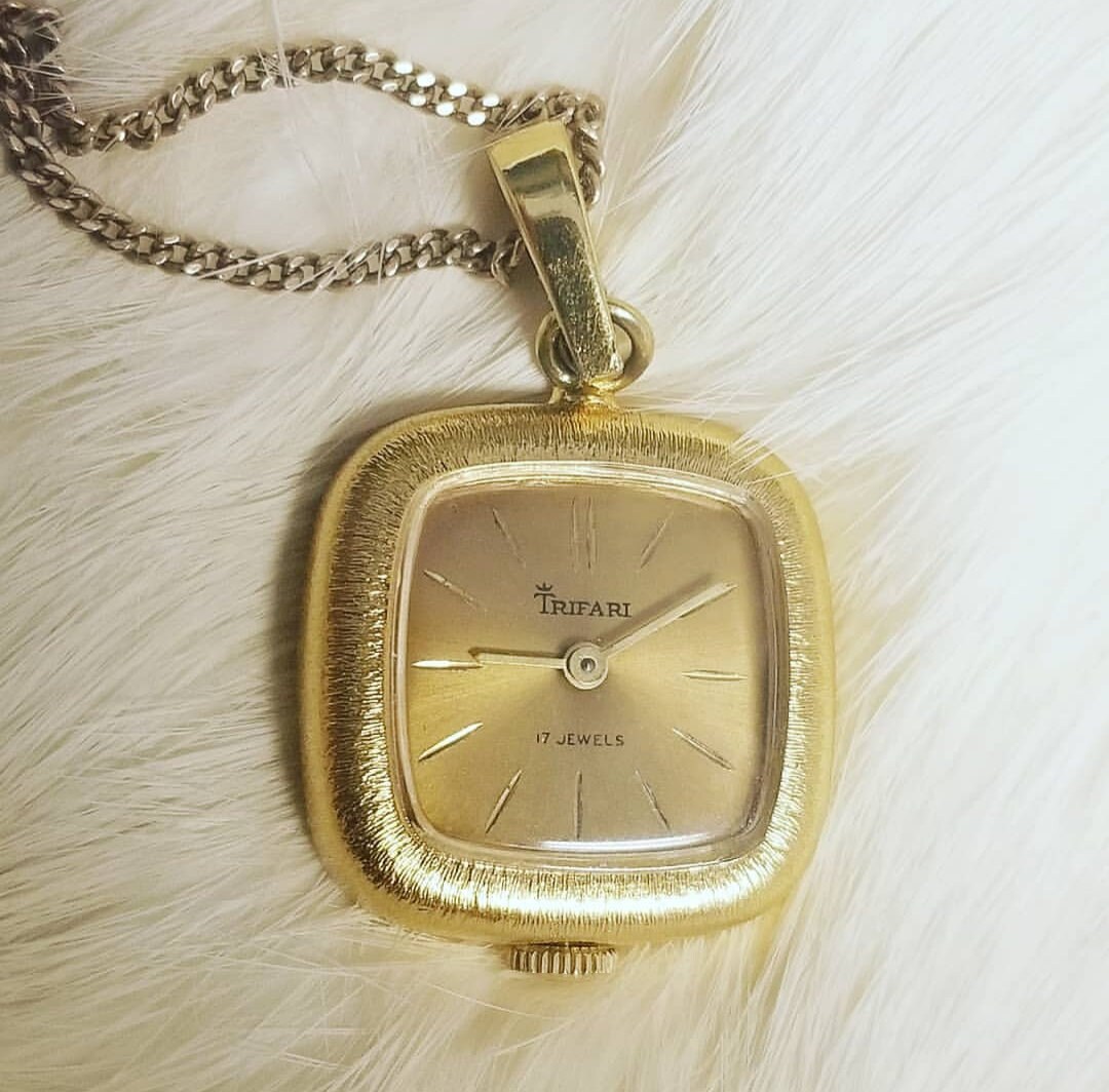 Unique Trifari Pendant Watch 17 Jewels - Etsy