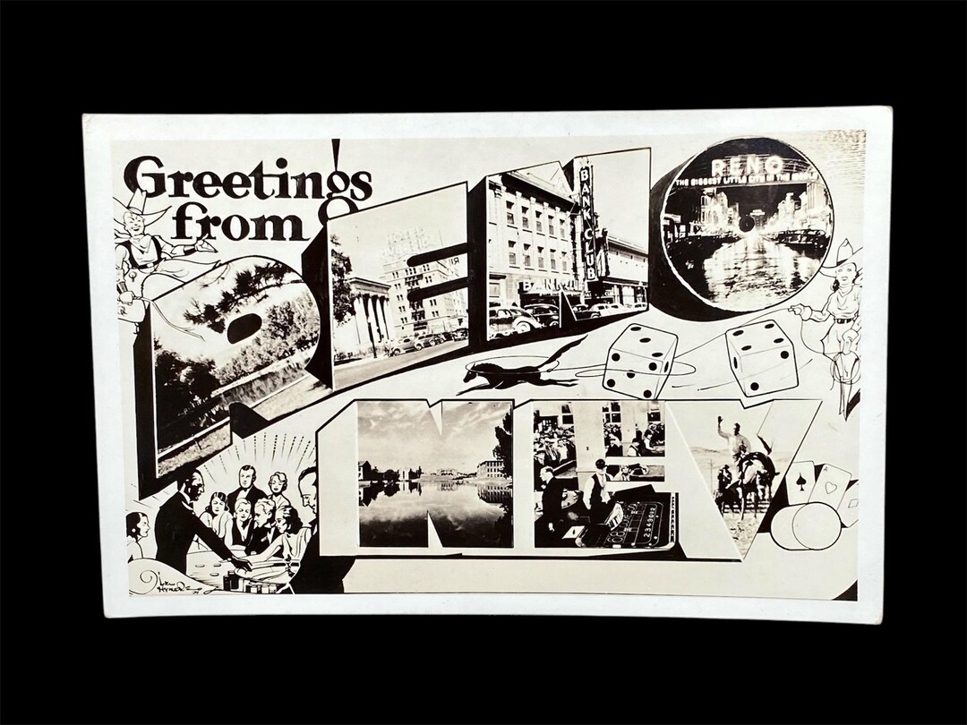 Vintage 1939 Lew Hymers RPPC Postcard From Reno, Nevada Featuring ...