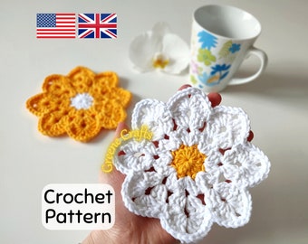 Flower Coaster Crochet Pattern, PDF Crochet Spring Pattern, Mother's ...