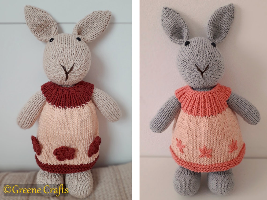 Knit Toy Pattern DIY Bunny Girl Soft Toy Pattern - Etsy