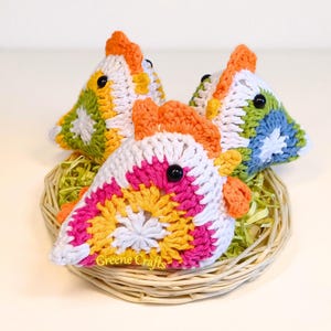 Crochet Pattern: Granny Square Chicken - Rustic Hen Crochet Decor ...