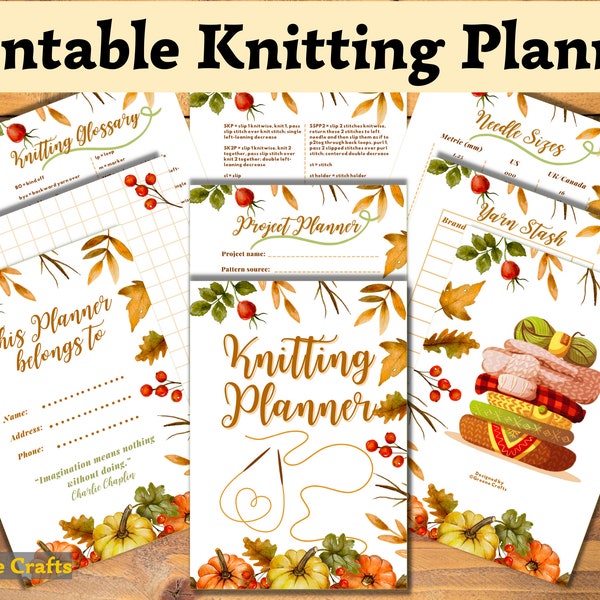 Knitting Planner Printable - Etsy