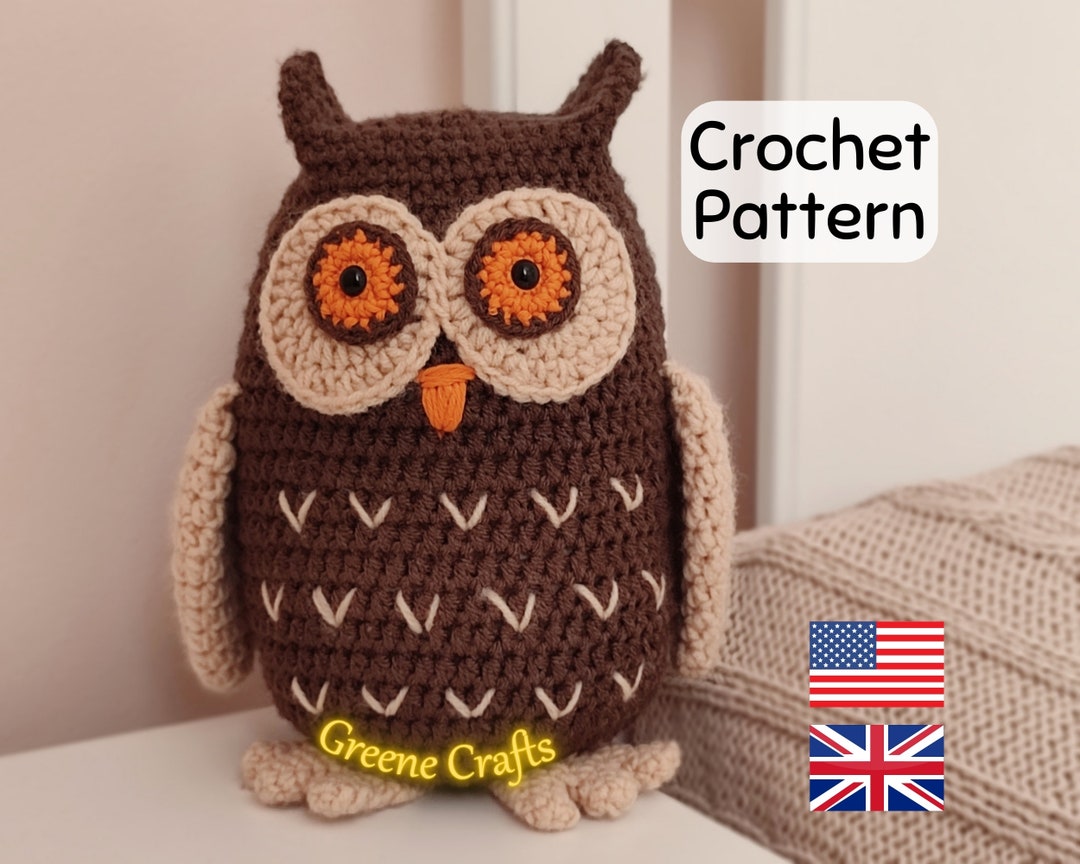 Owl Crochet Pattern, Stuffed Plushie Amigurumi, Owl Amigurumi ...