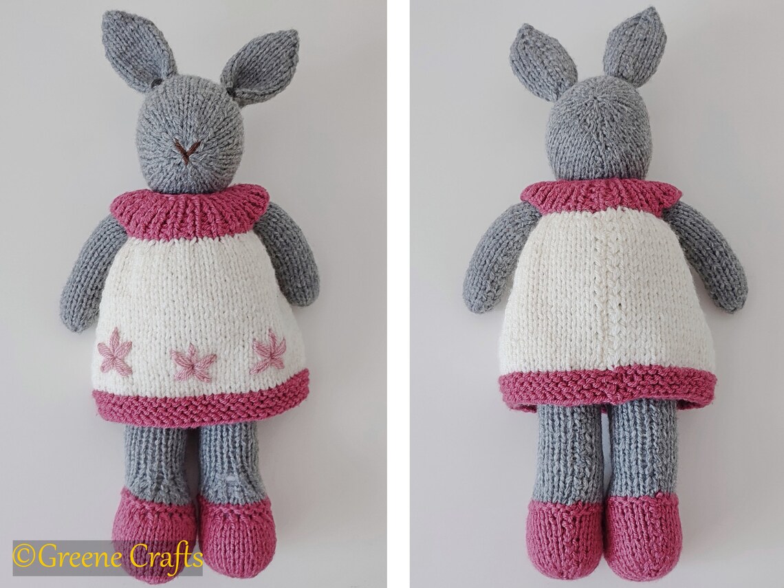 Knit Toy Pattern DIY Bunny Girl Soft Toy Pattern - Etsy