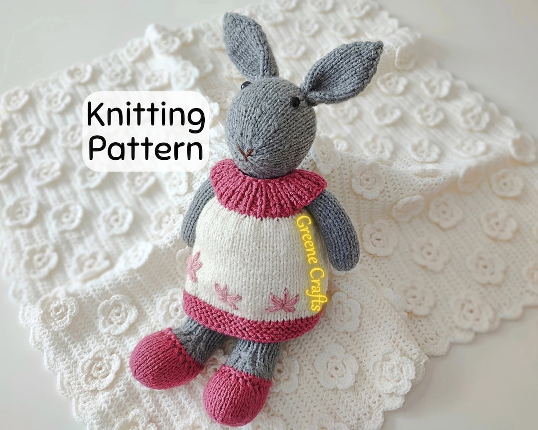 Knit Toy Pattern, DIY Bunny Girl Soft Toy Pattern, Downloadable PDF ...