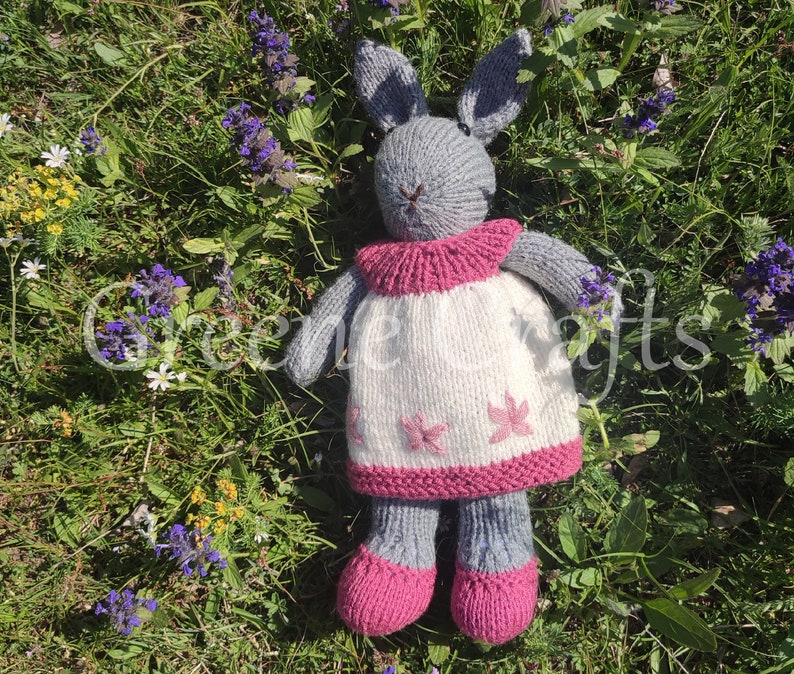 Knit Toy Pattern DIY Bunny Girl Soft Toy Pattern - Etsy