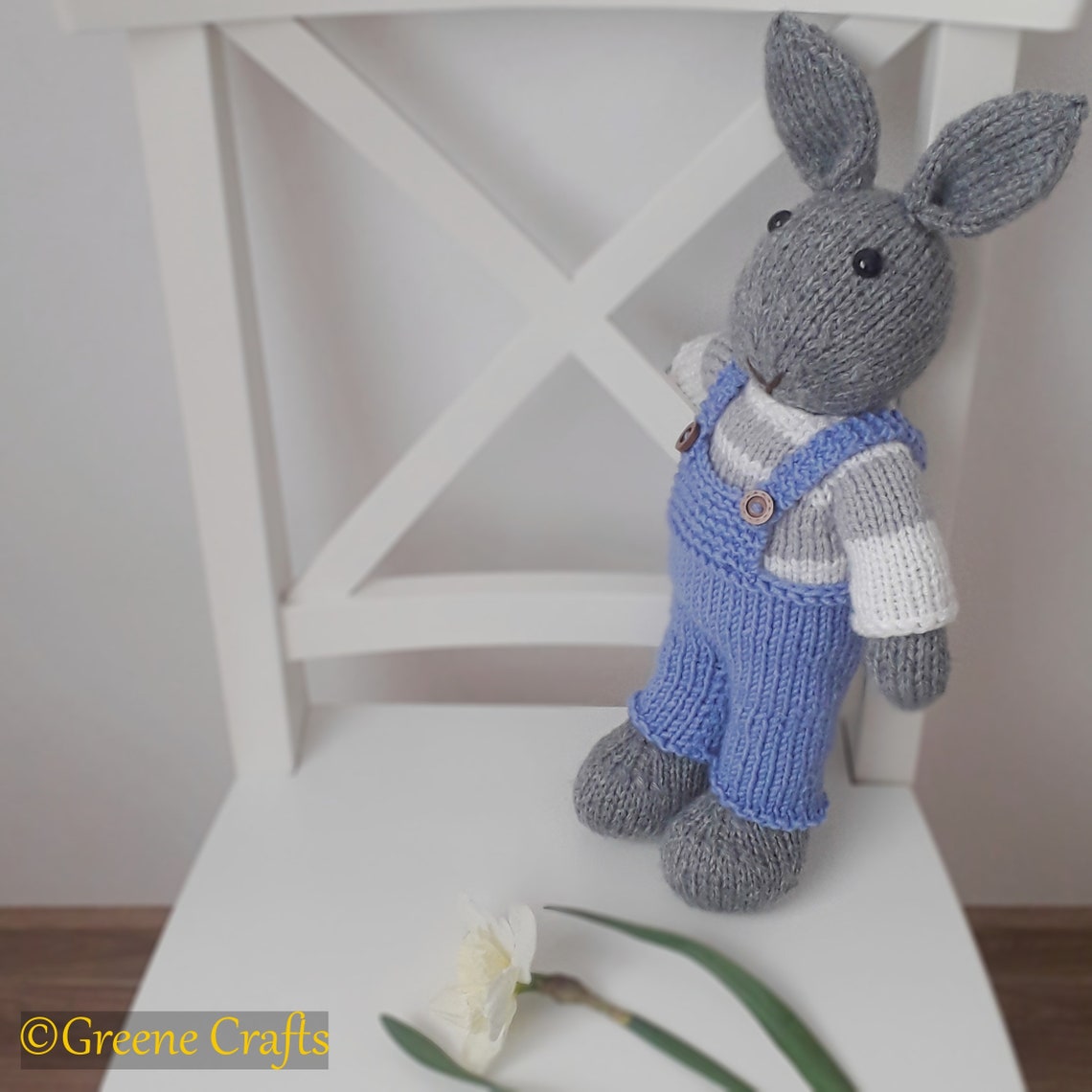 Knit Toy Pattern DIY Bunny Boy Soft Toy Pattern Knitted - Etsy