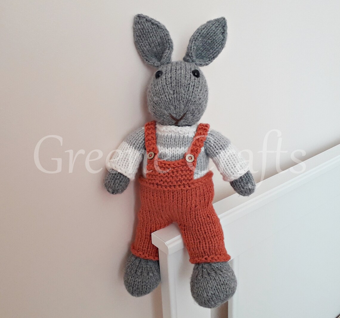 Knit Toy Pattern DIY Bunny Boy Soft Toy Pattern - Etsy