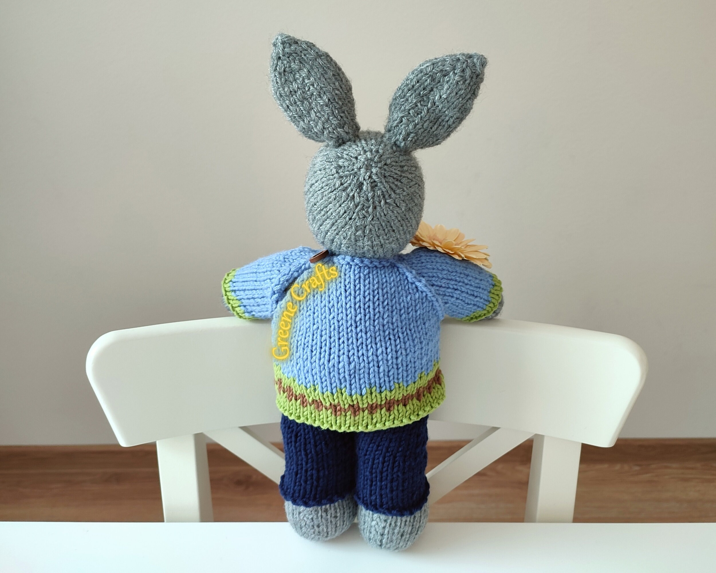 Knit Toy Pattern, Easter Bunny Doll With Clothes, Knit Toy Pattern ...