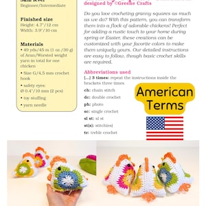 Crochet Pattern: Granny Square Chicken - Rustic Hen Crochet Decor ...