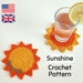 Sun Crochet Coaster PDF Pattern, Summer Coasters, Sunshine Coaster, Sun ...