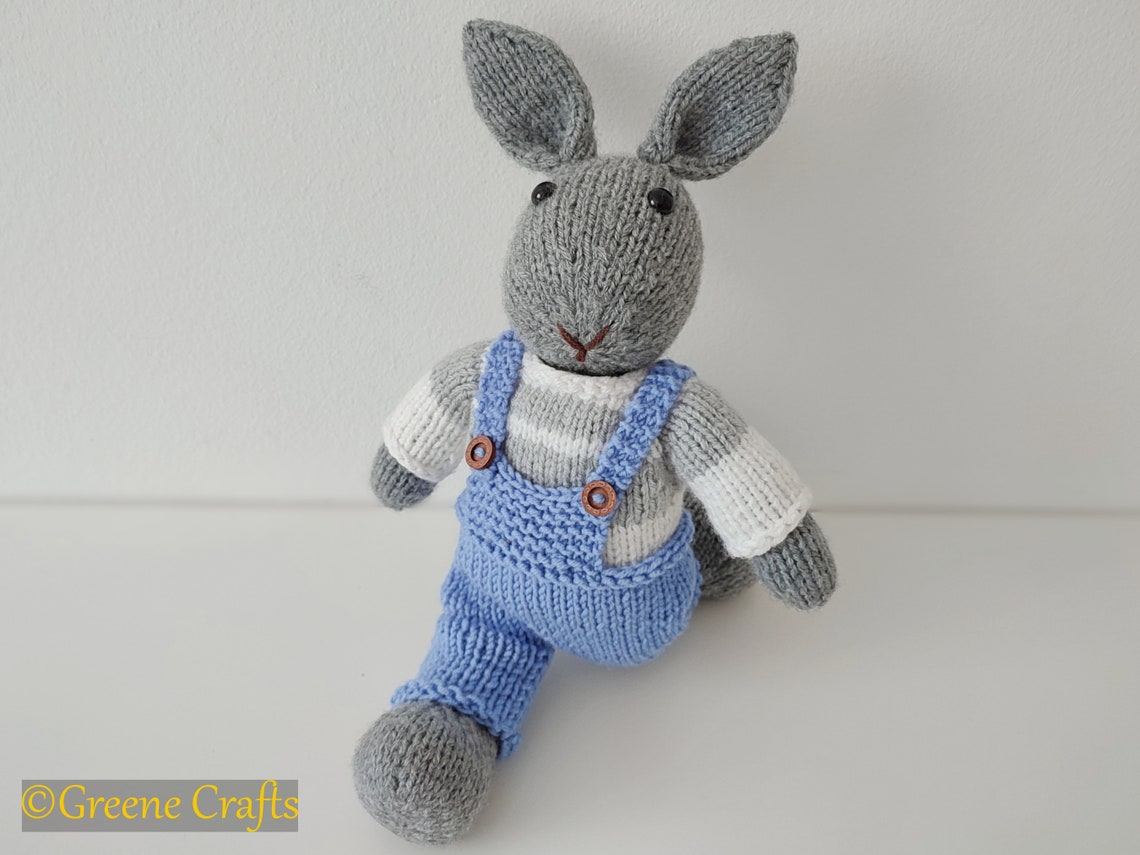 Knit Toy Pattern DIY Bunny Boy Soft Toy Pattern Knitted - Etsy