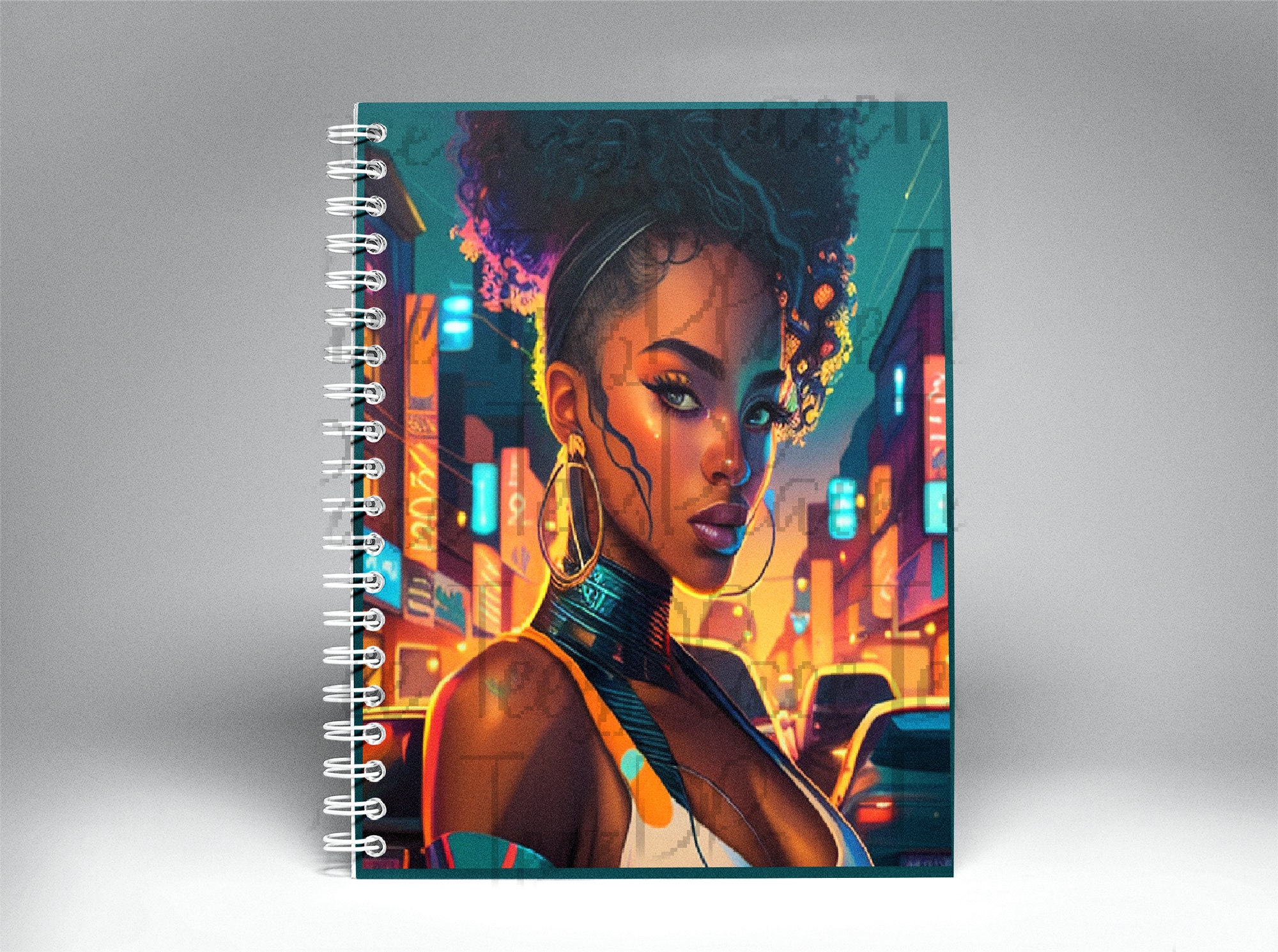 Neon Diva 2 Printable Notebook Cover, Planner Cover, Digital Print ...