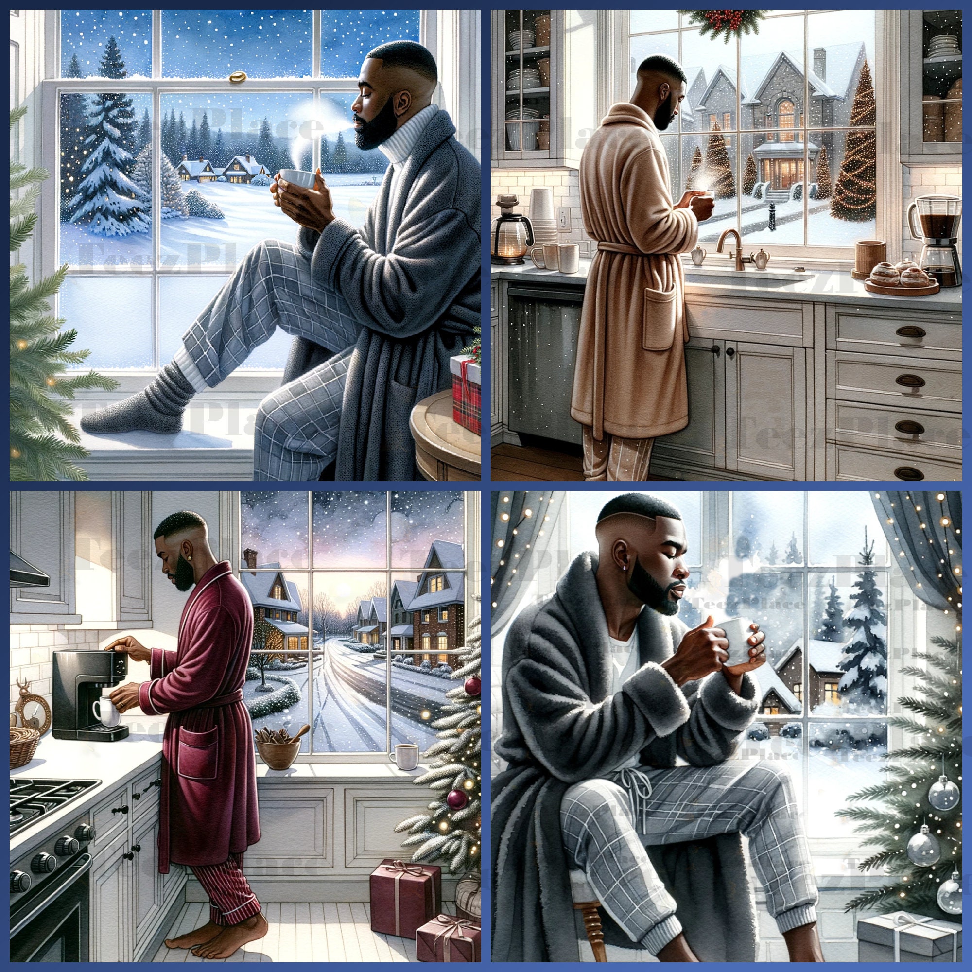 12 Greeting Card Bundle 4 Different African American Men Designs ...