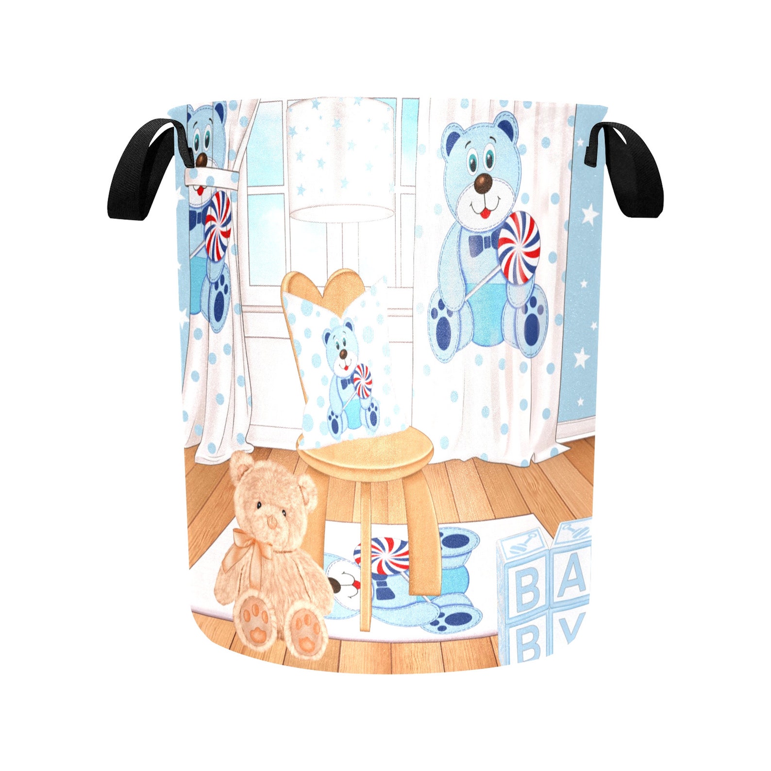Blue Teddy Bear Laundry Basket - Etsy