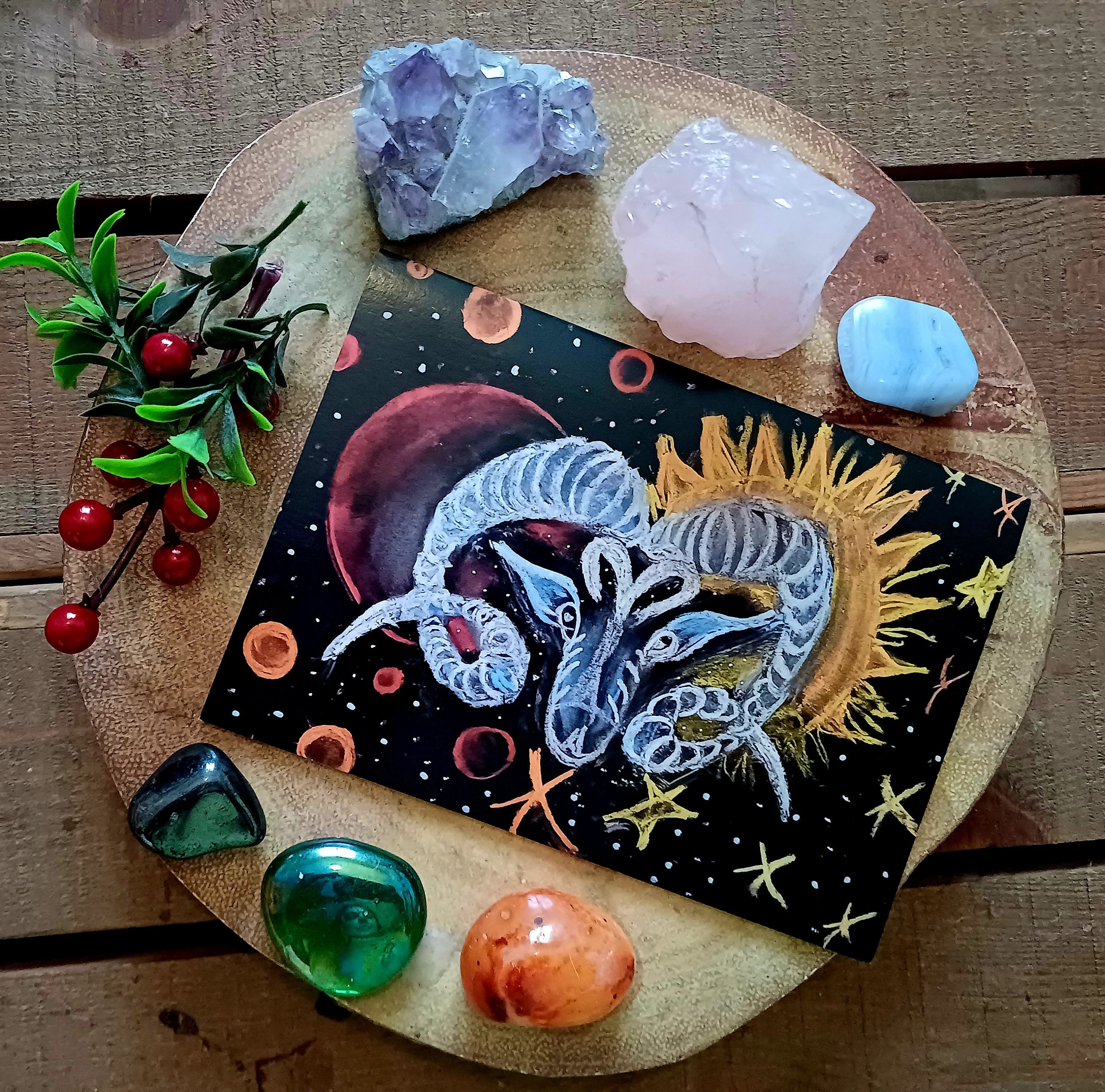 Aries Zodiac Birthday Card Astrology T Star Sign Card Etsy