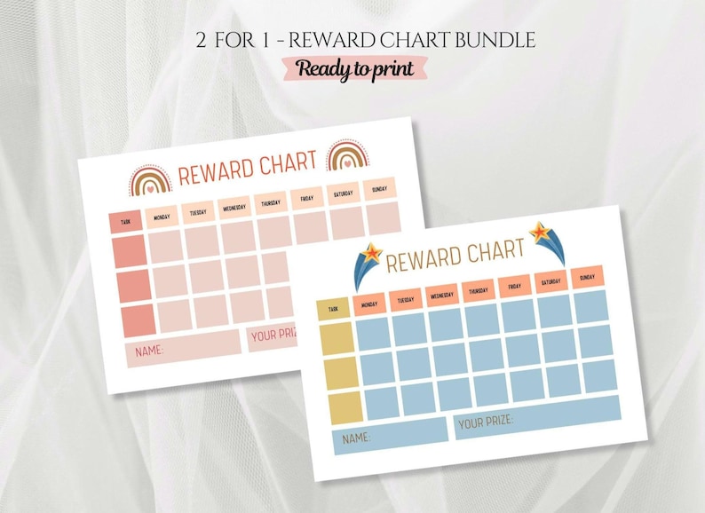 Sticker Chart, 2 for 1 Kid Reward Chart, Behavior Chore Chart ...