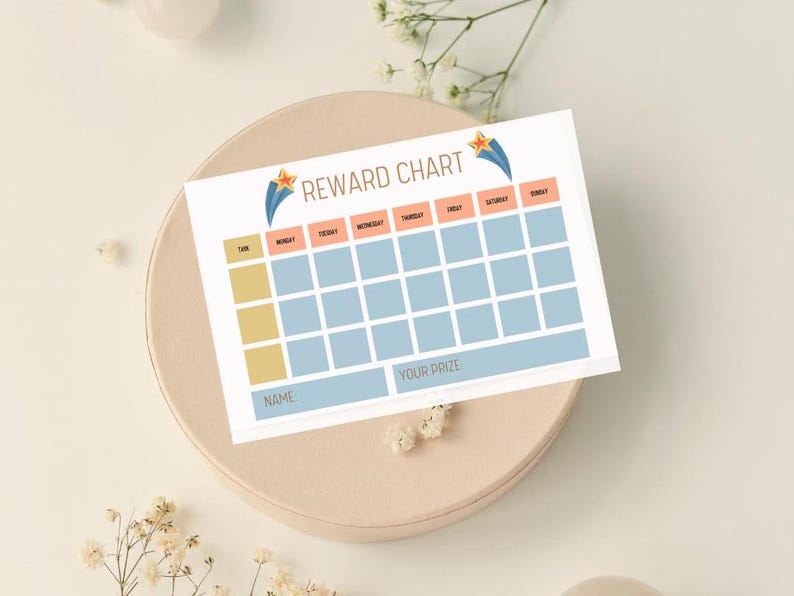 Sticker Chart, Blue Star Kids Reward Chart, Behavior Chore Chart, Potty ...