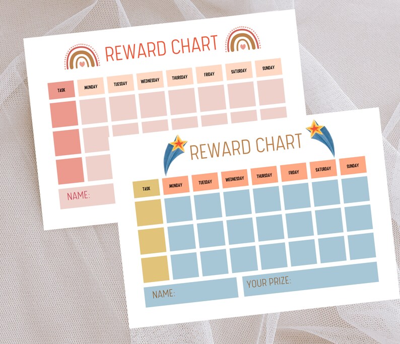 Sticker Chart, 2 for 1 Reward Chart, Kids Chore Chart, Planner ...
