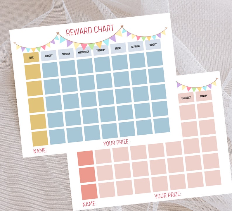 Kid Reward Chart, 2 for 1, Reward Chart, Instant Download, Sticker ...