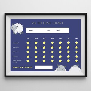Bedtime Reward Chart, Sleep Chart, Sleep Planner, Toddler Routine ...