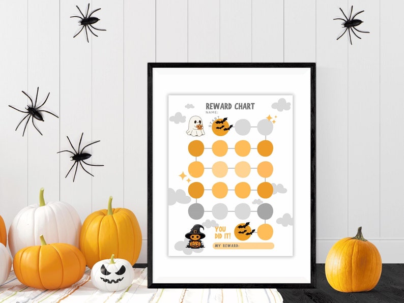 Spooky Reward Chart, Toddler Sticker Chart, Chore Chart, Kindergarten ...