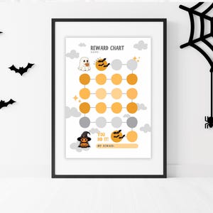 Spooky Reward Chart, Toddler Sticker Chart, Chore Chart, Kindergarten ...