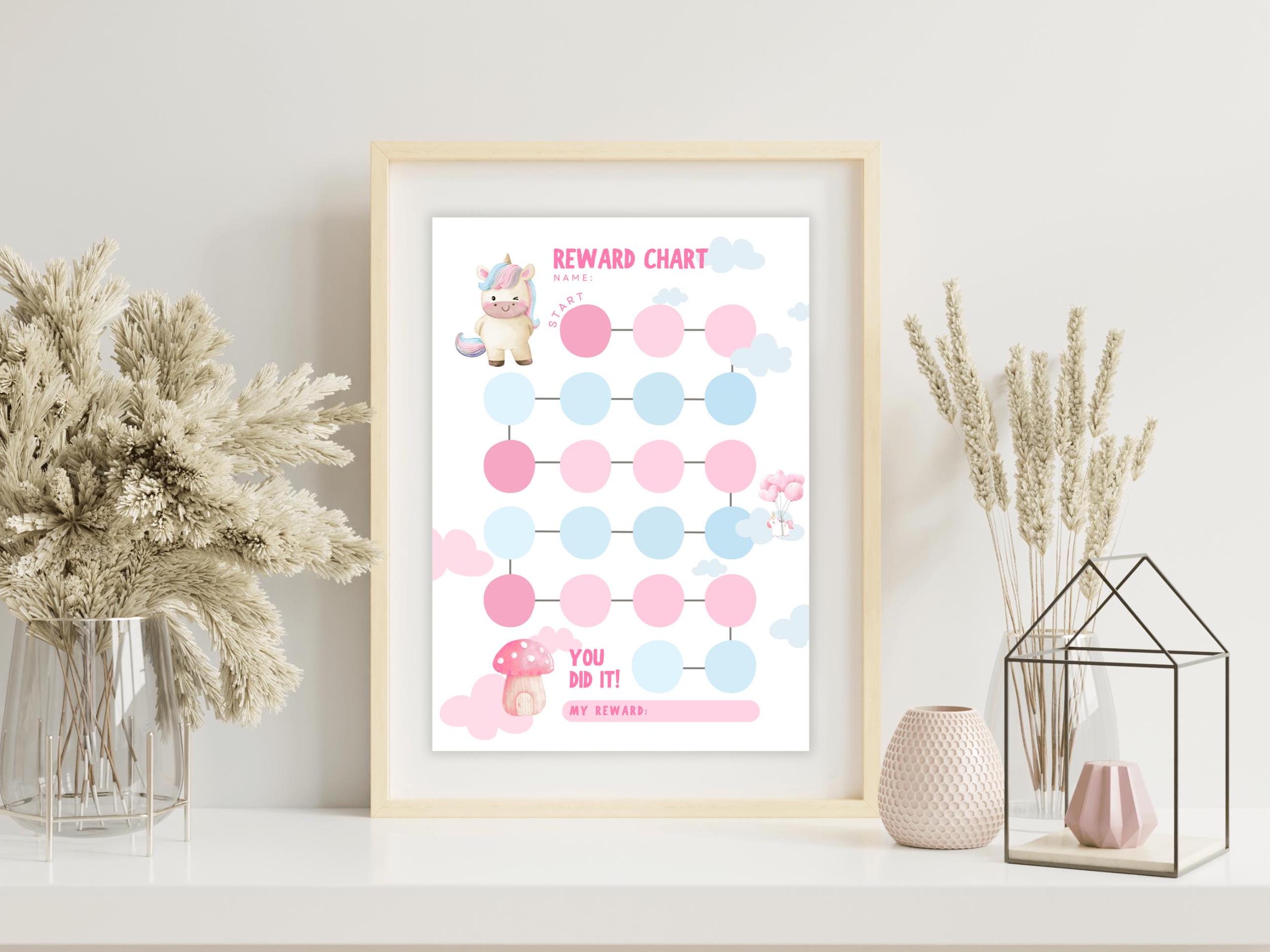 Unicorn Sticker Chart, Pink Kids Reward Chart, Chore Chart ...