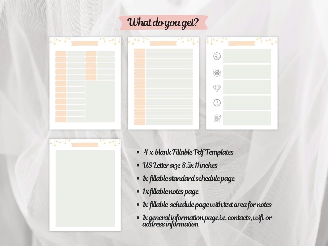 Baby Toddler Schedule, Babysitter Template, Editable Fillable Pdfs ...