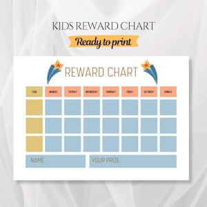 Sticker Chart, Blue Star Kids Reward Chart, Behavior Chore Chart, Potty ...