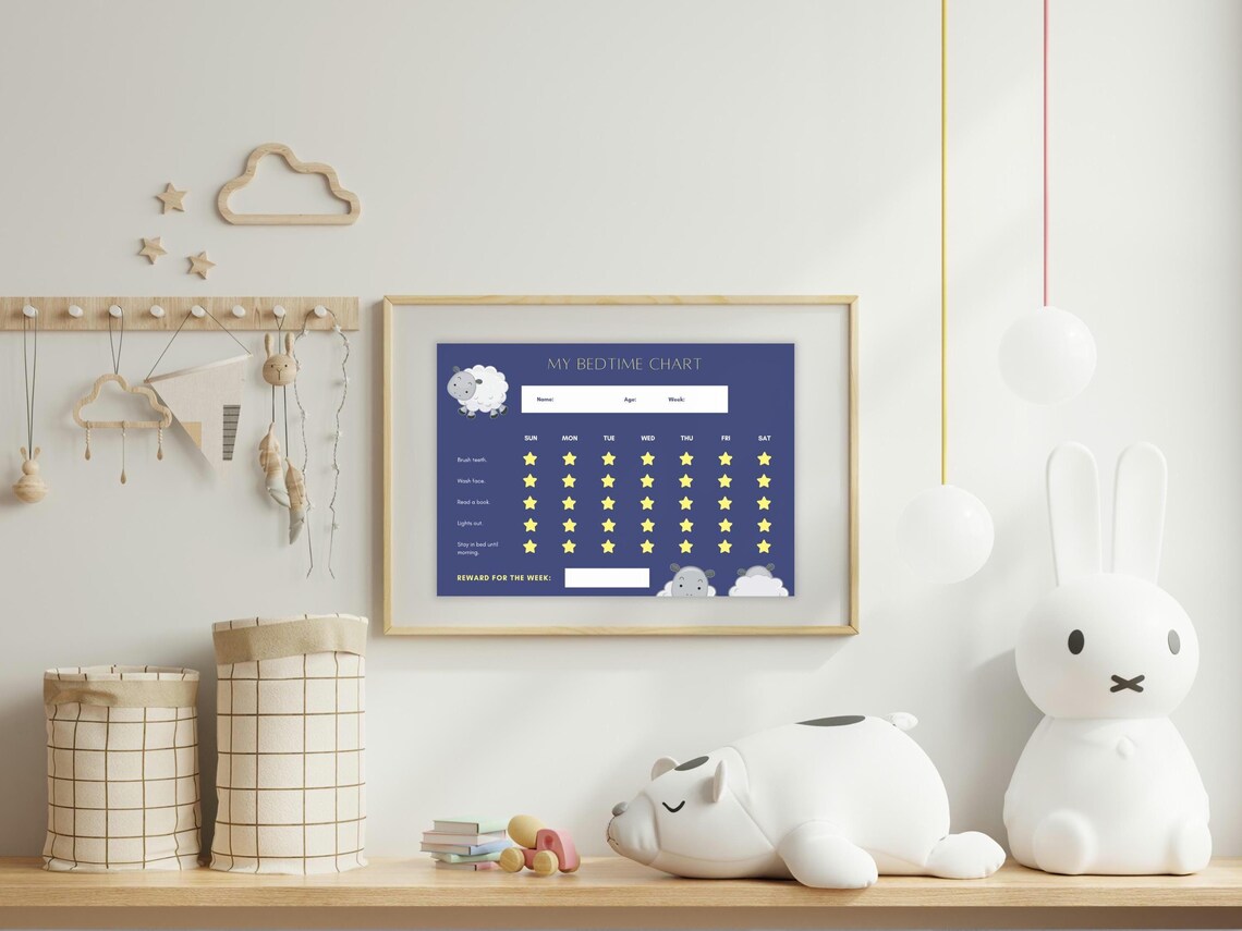 Bedtime Reward Chart, Sleep Chart, Sleep Planner, Toddler Routine ...