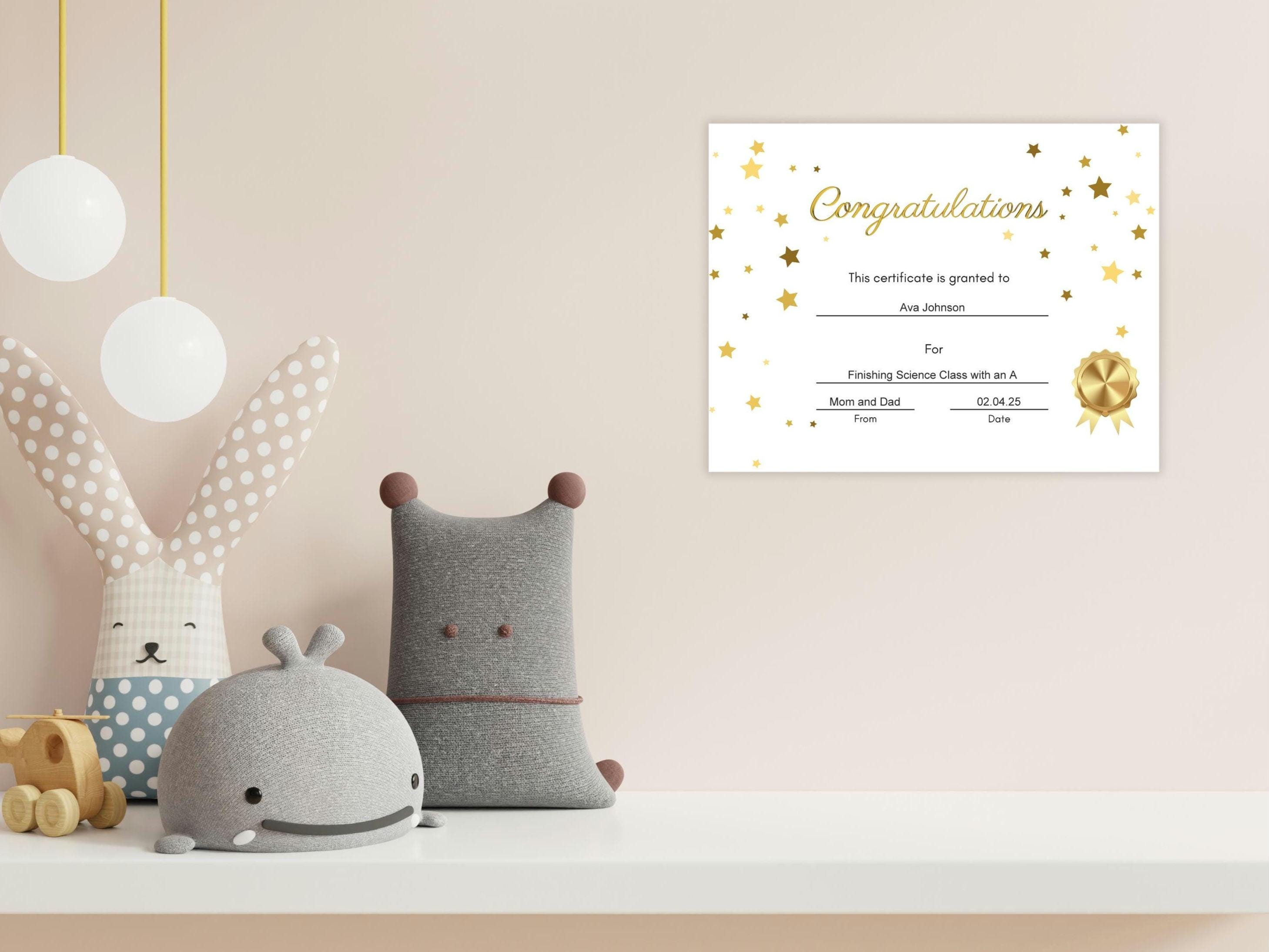 Editable Award PDF Template: Fillable PDF, Classic Star Certificate ...