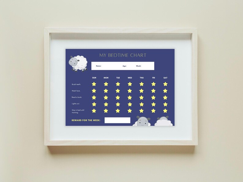 Bedtime Reward Chart, Sleep Chart, Sleep Planner, Toddler Routine ...