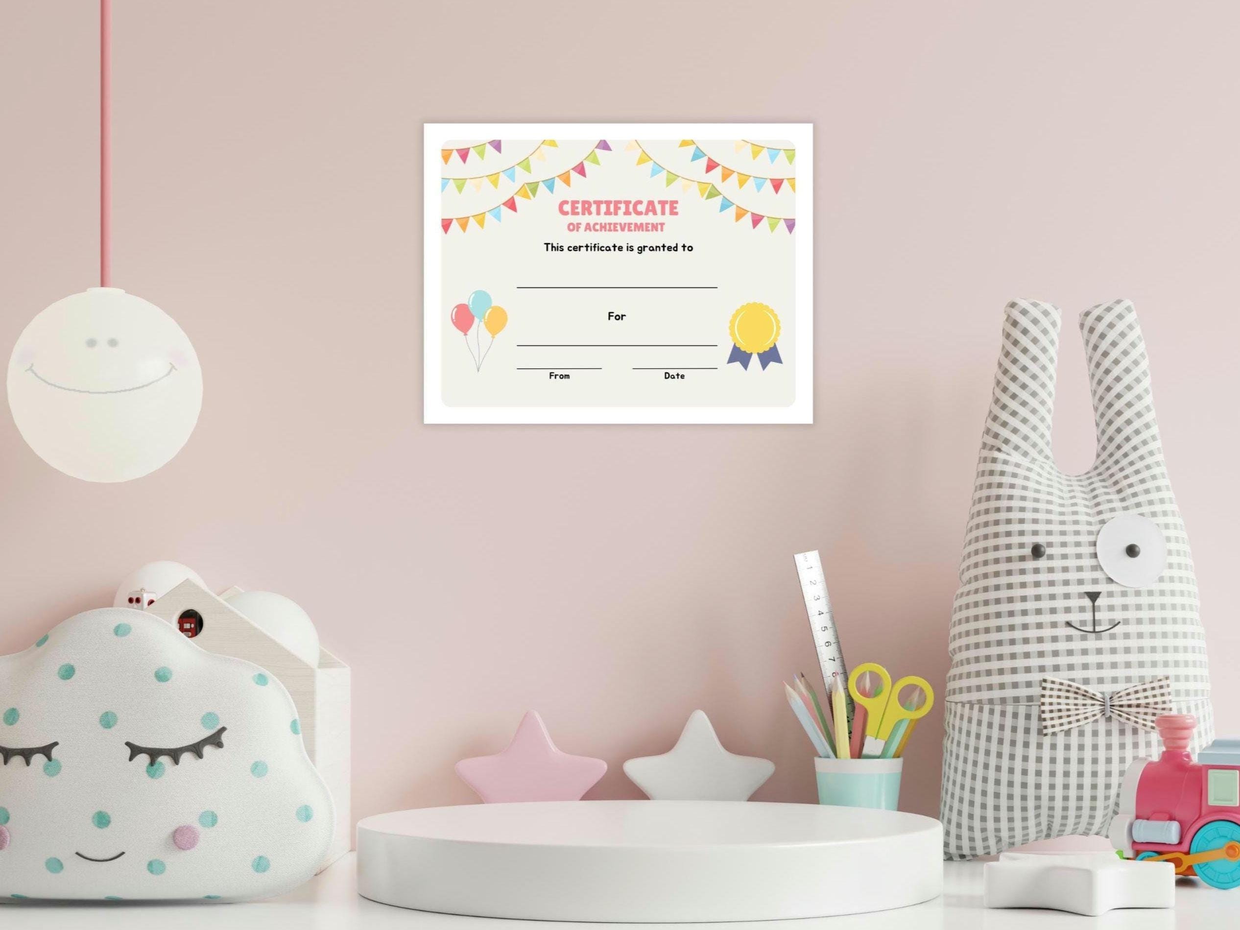 Kids Award Certificate, Editable PDF, Certificate of Achievement ...